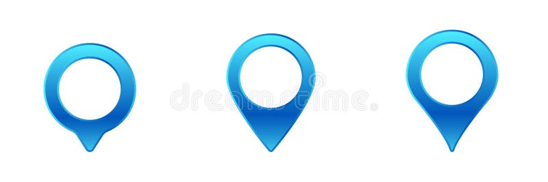 Blue Location Pins Pointing Downward Representing Mapping or Navigation ...