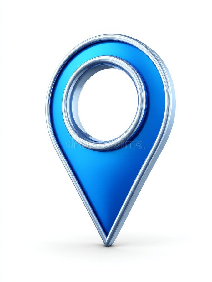 Blue Location Pointer Icon a 3D Blue Location Pointer Icon with a ...