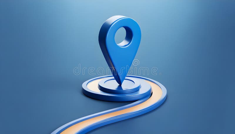 Blue Location Symbol of Pin on Blue Background Stock Illustration ...