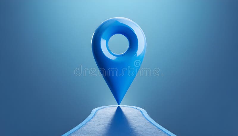 Blue Location Symbol of Pin on Blue Background Stock Illustration ...