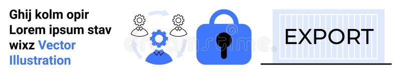 Lock and Export Container with GearConnecting Heads Symbol Stock ...