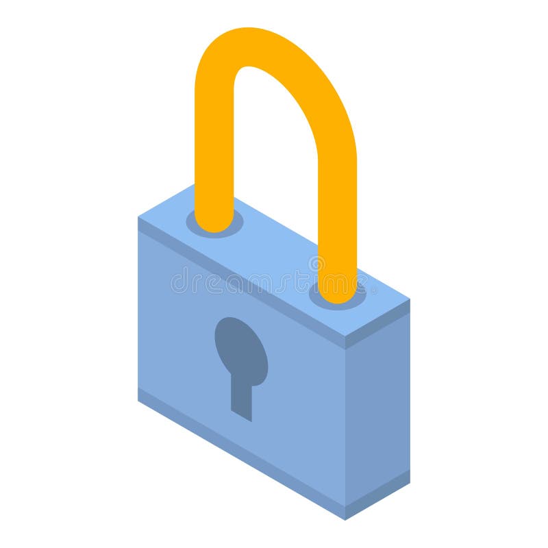 Blue Lock Icon Isolated on Yellow Background. Padlock Sign. Security ...