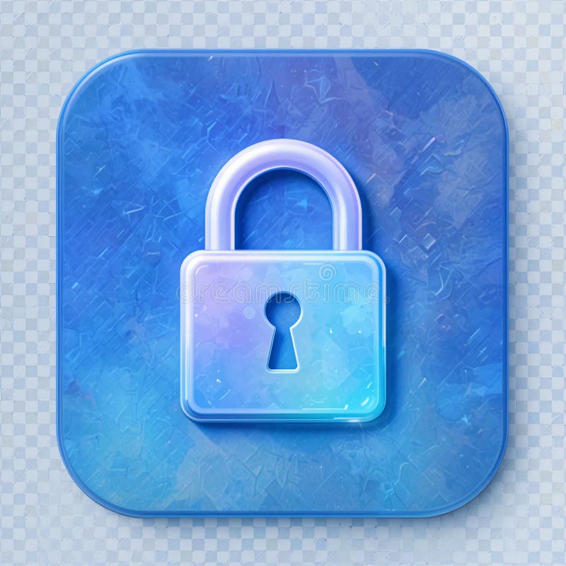 Blue Lock Icon with Neon Glow on Gradient Tech Background Stock Illustration - Illustration of ...