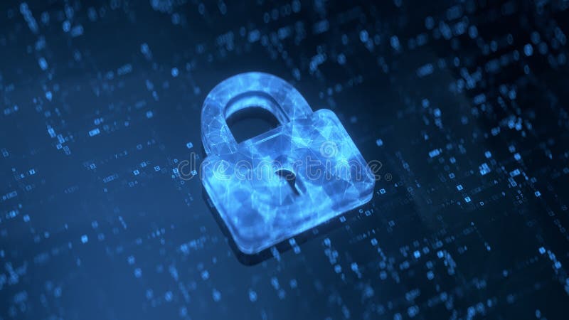 Lock Connected on a Circuit Board Security Concept Stock Illustration ...