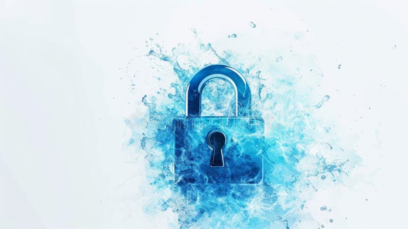 Blue Lock on White Background Stock Image - Image of privacy, password ...