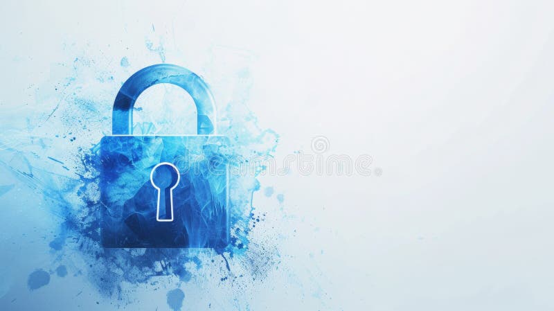 Blue Lock on White Background Stock Photo - Image of enclosure, concept ...