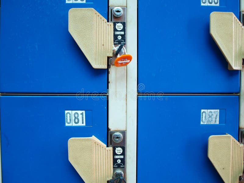 Blue Lockers stock photo. Image of valuables, lock, numbers - 18230768