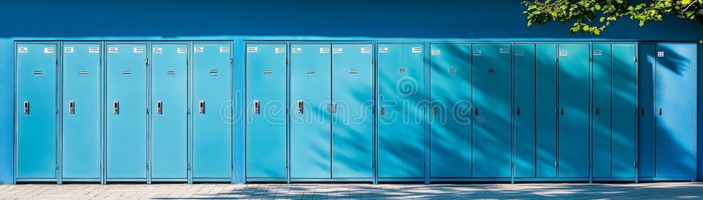 Blue Lockers in Sunlight, Storage, School, Locker Room School Lockers ...