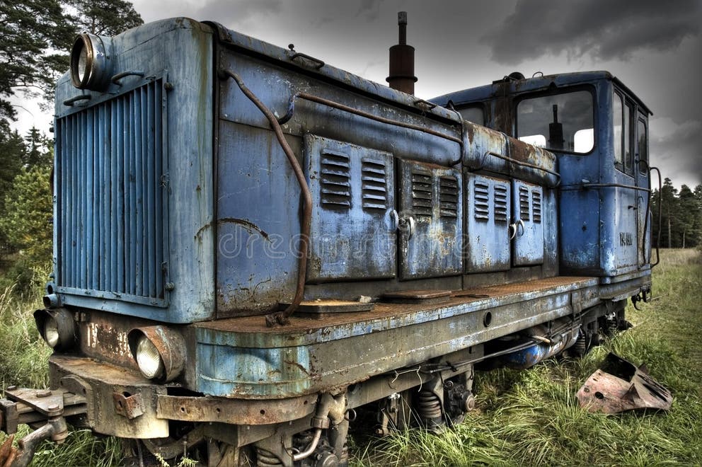 Blue Loco stock image. Image of ruin, blue, revolution - 1058481
