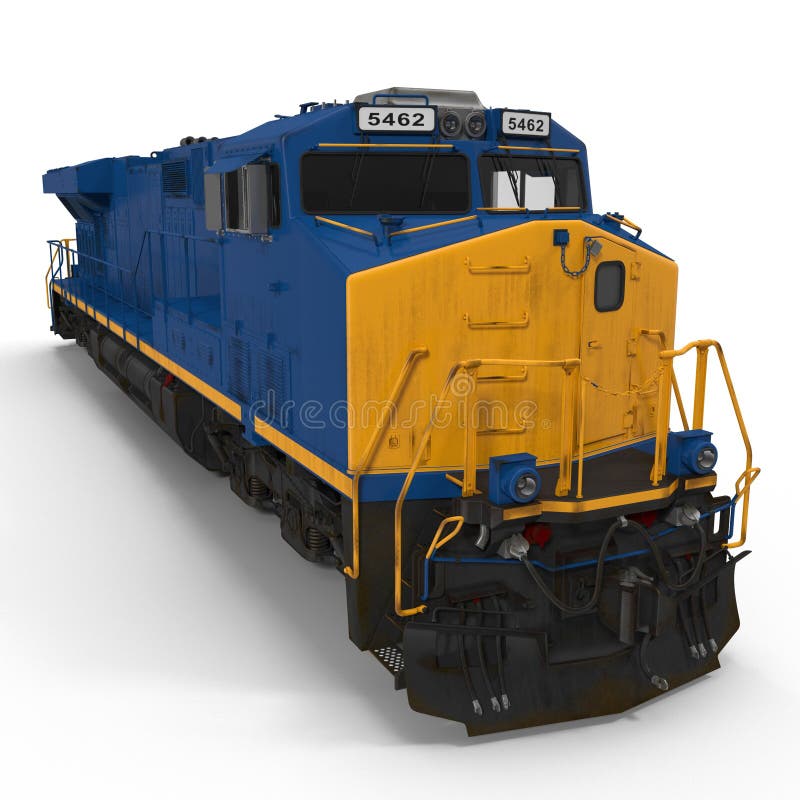 Blue Locomotive Cartoon. Page To Be Colored. Stock Illustration ...