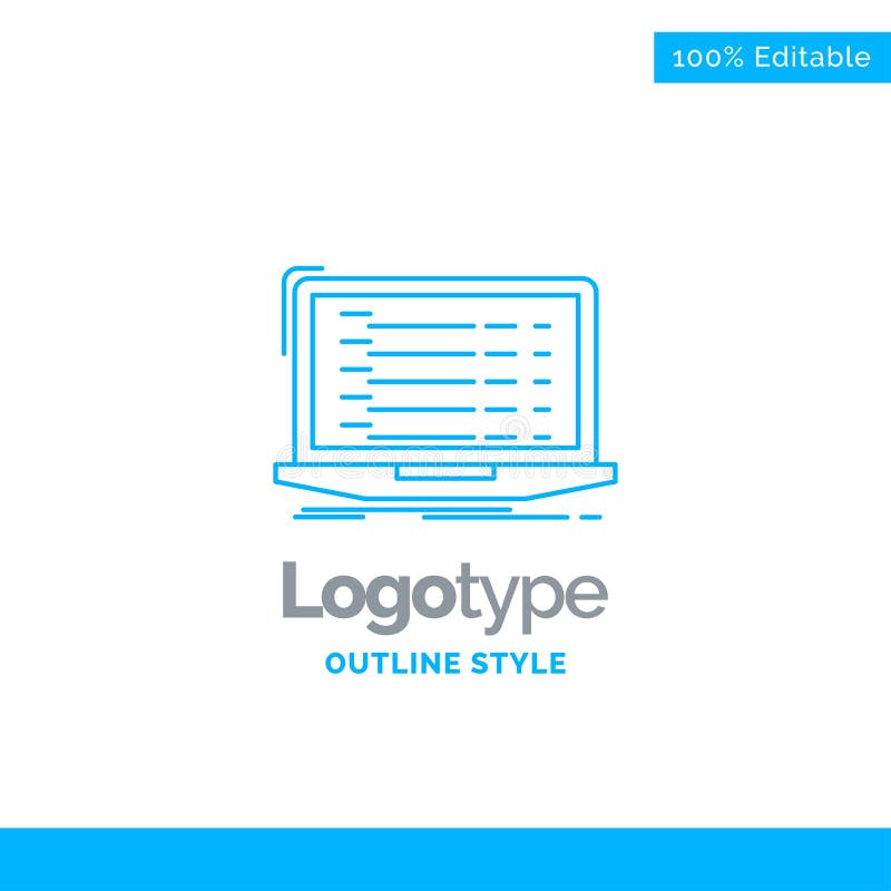 Blue Logo Design For Api App Coding Developer Laptop Busine Stock Vector Illustration Of