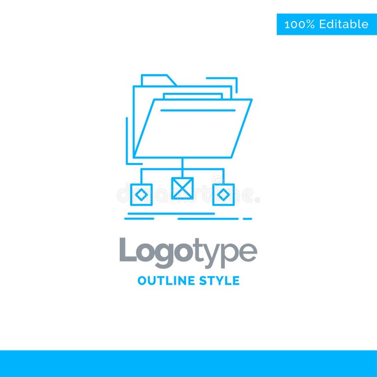 Blue Logo Design for Backup, Data, Files, Folder, Network. Busin Stock ...