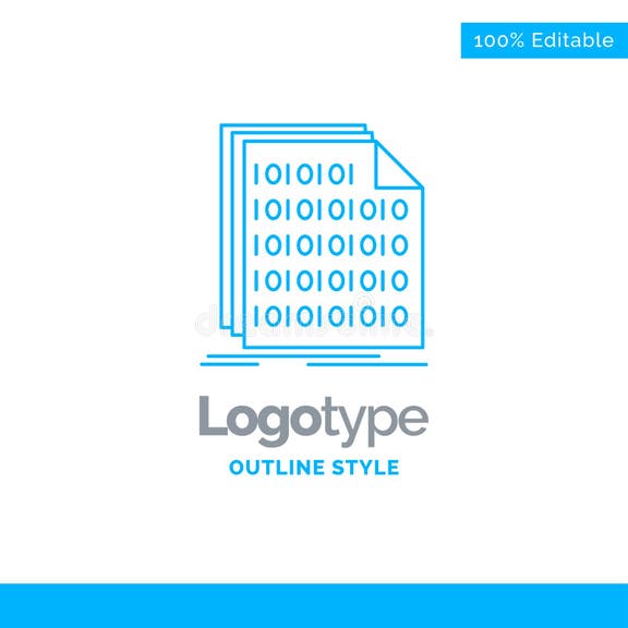 Blue Logo Design for Binary, Code, Coding, Data, Document. Busin Stock ...