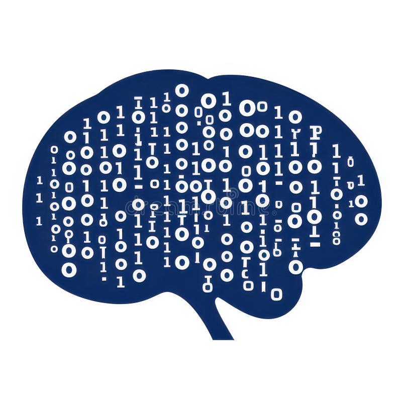 A Blue Logo Featuring Binary Code Shaped Like a Brain, Set Against a ...