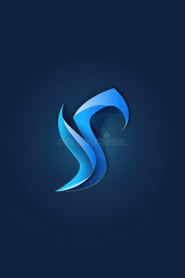 A Blue Logo Featuring a Curved Arrow Stock Photo - Image of blue, move ...