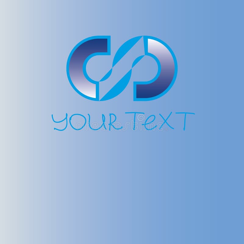 Blue Logo on a Lightblue Gradient Background Stock Vector ...