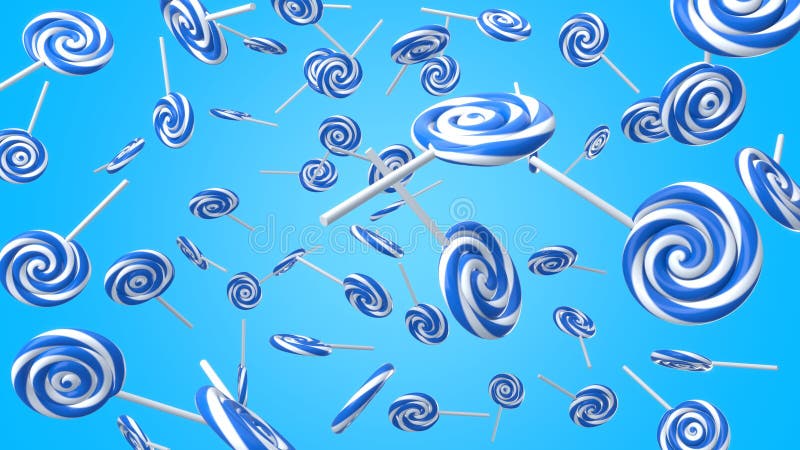 Blue Lollipops on a Blue Background. Stock Illustration - Illustration ...
