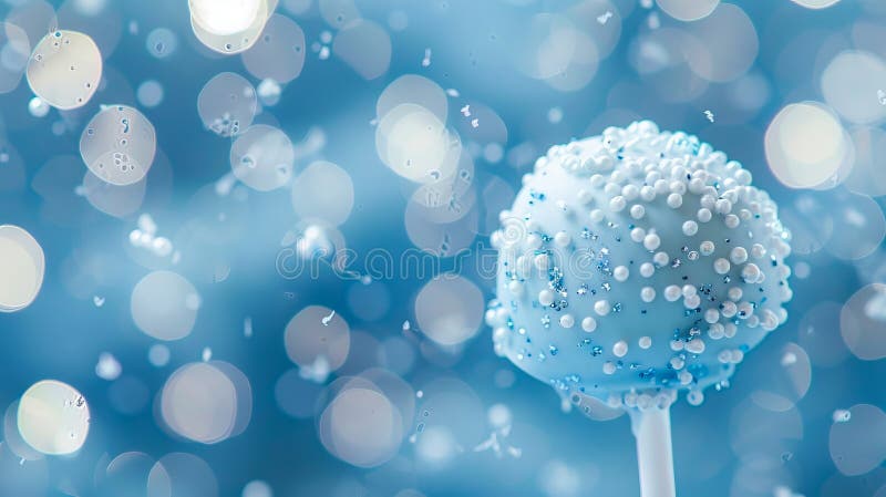 A Blue Lolly Pop on a Stick with Snowflakes Stock Image - Image of ...