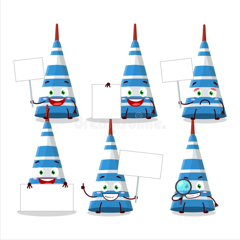 Blue Long Trumpet Cartoon Character Bring Information Board Stock ...