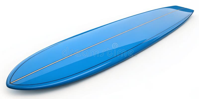 Blue Longboard Surfboard 3D Render,Single Fin Design,Summer,Ocean,Waves ...
