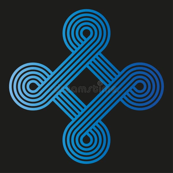 Blue Loop Icon. Circular Stripe Form. Connected Swirl Shape. Vector ...