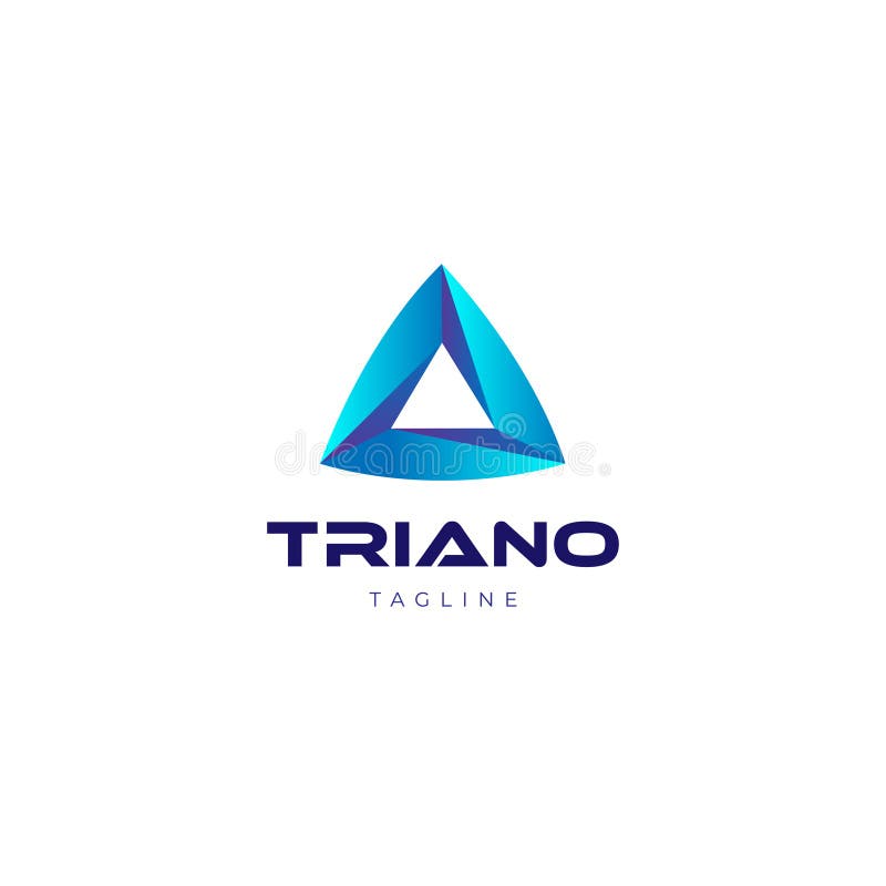 Blue Looping Triangle Logo Design Template Stock Illustration ...