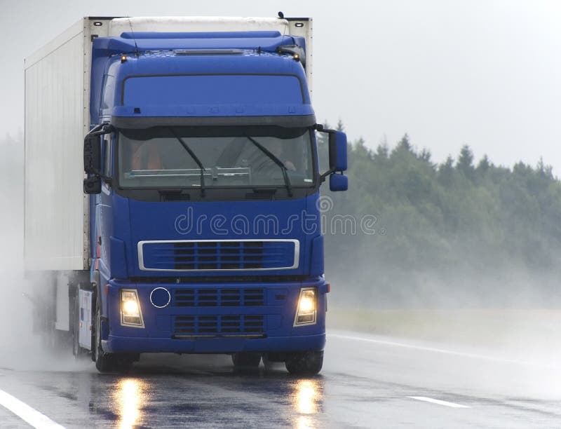 Lorry on road stock photo. Image of deadline, driving - 4123288