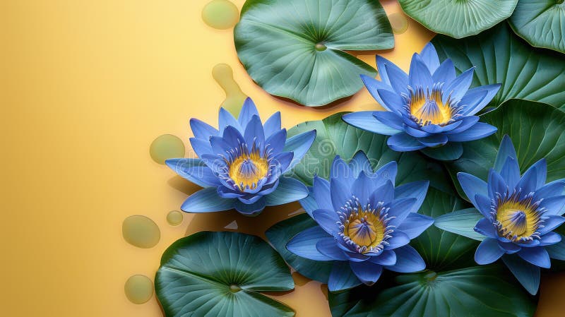 Blue Lotus Flower Composition with Copy Space for Graphic Design ...
