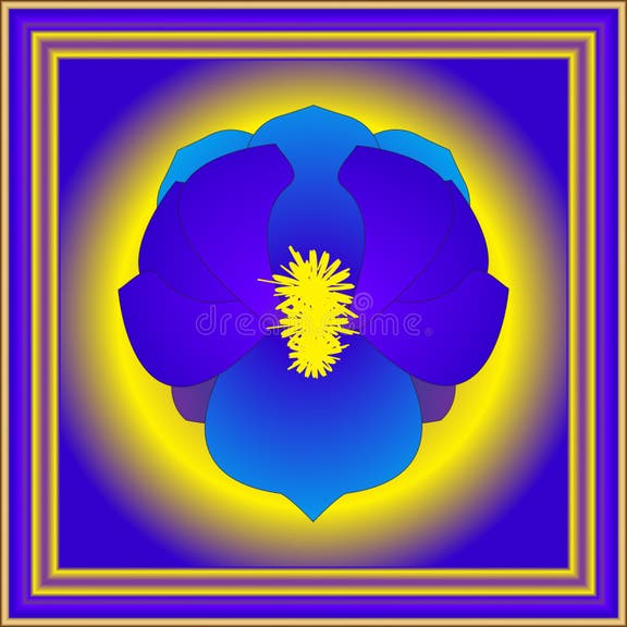 Blue lotus in frame stock vector. Illustration of healthy - 64337245