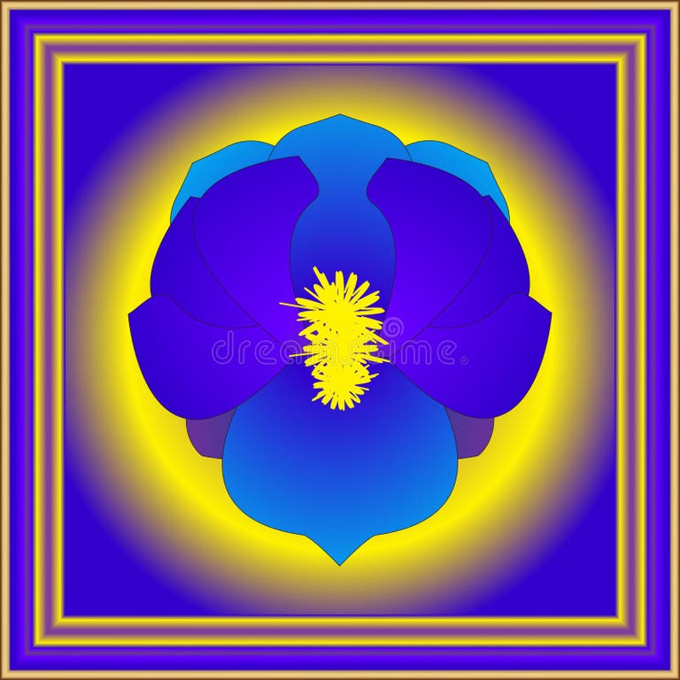 Blue lotus in frame stock vector. Illustration of healthy - 64337245