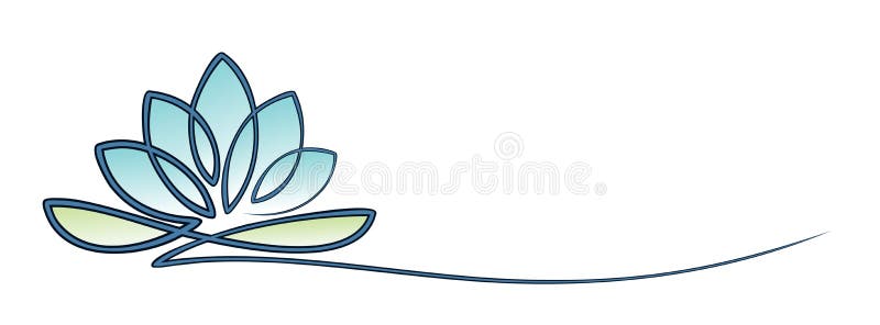 A blue lotus symbol. stock vector. Illustration of floral - 241573107