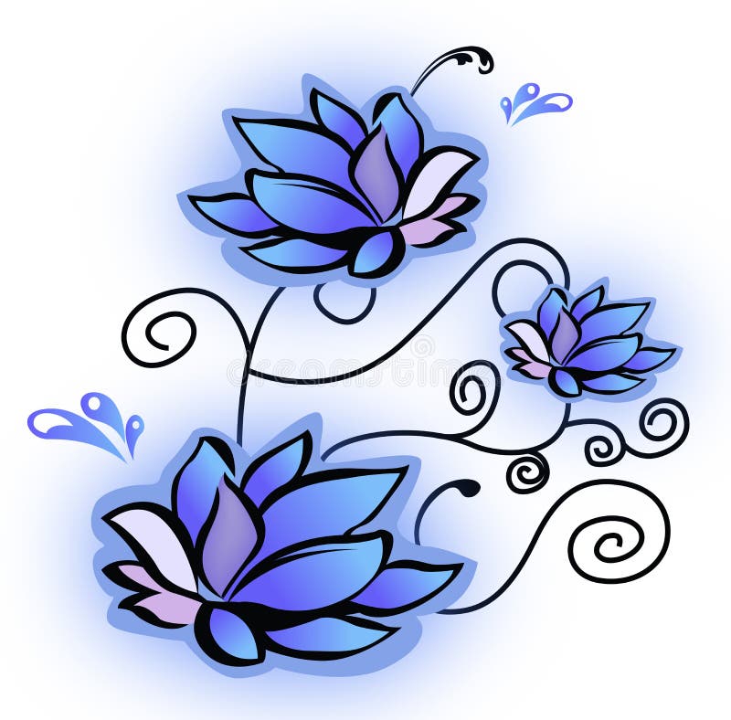 Blue Lotus Flower Clip Art