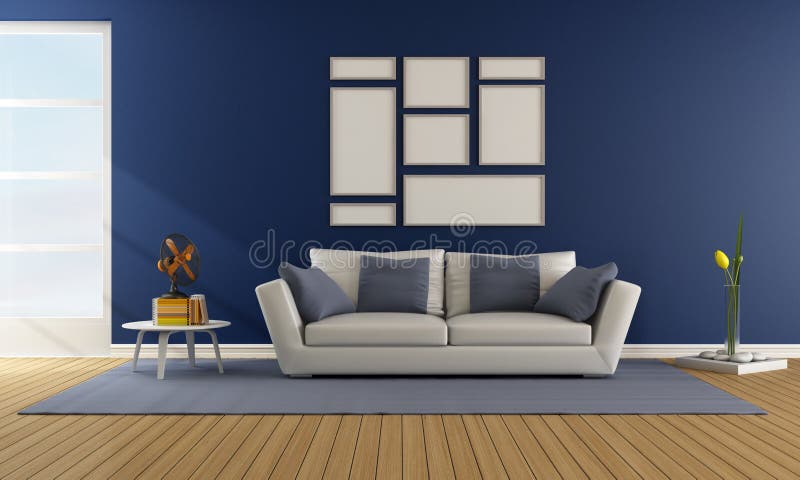 Blue lounge stock illustration. Illustration of table - 38790153