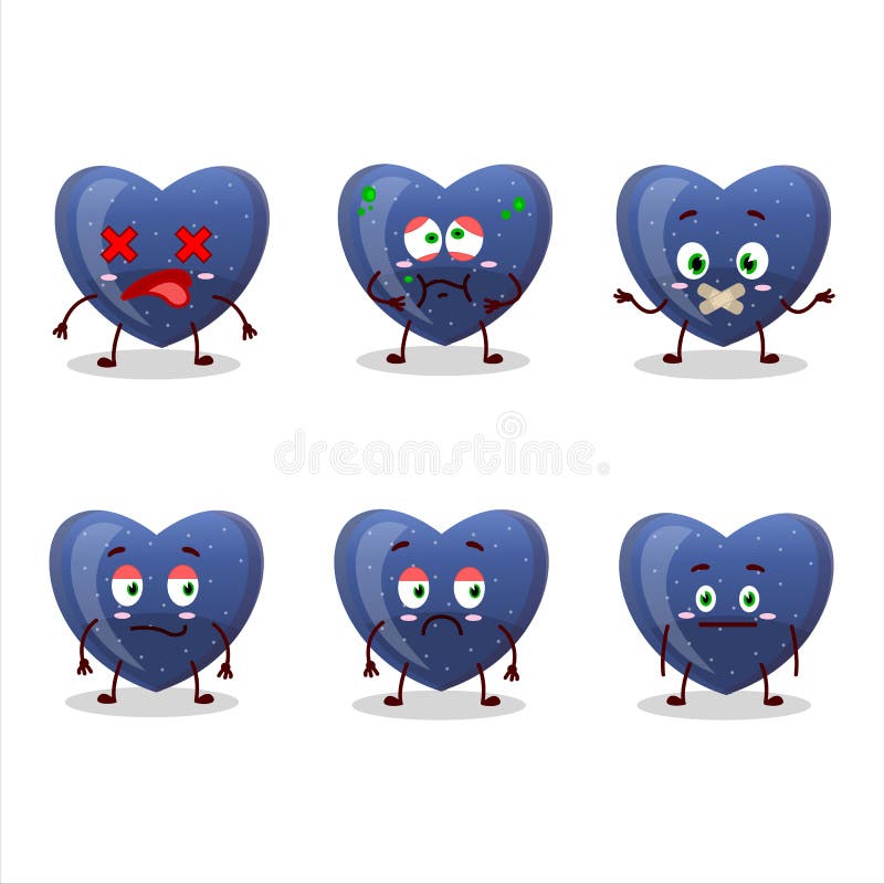 Blue Love Gummy Candy Cartoon Character with Nope Expression Stock ...