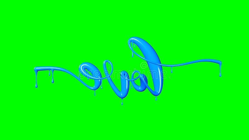 Blue Love Sign on a Green Chroma Key Background. Stock Video - Video of ...