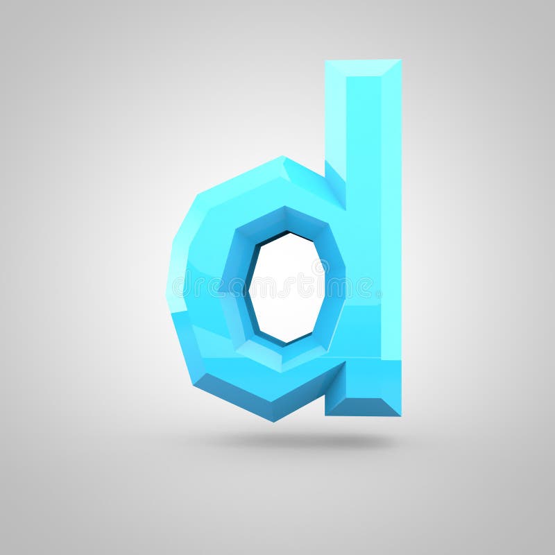 Blue Low Poly Alphabet Letter D Lowercase Isolated on White Background ...