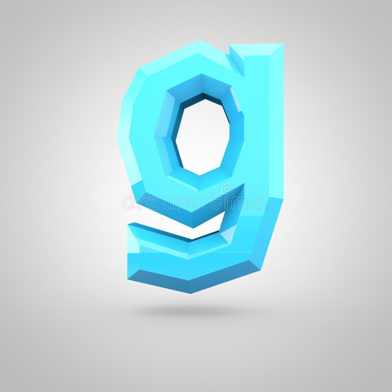 Blue Low Poly Alphabet Letter G Lowercase Isolated on White Background ...