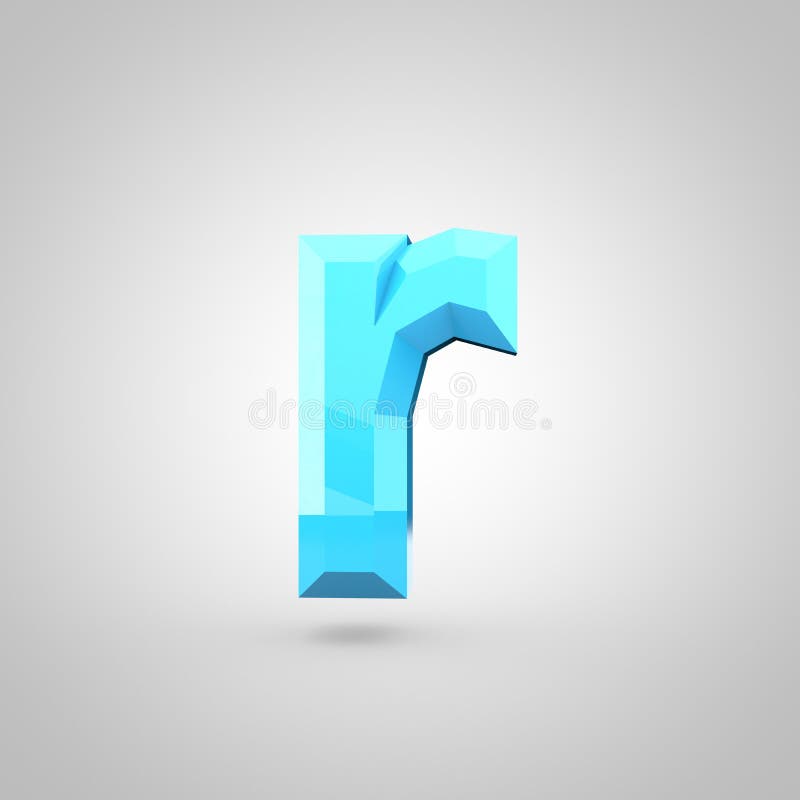Blue Low Poly Alphabet Letter R Uppercase Isolated on White Background ...