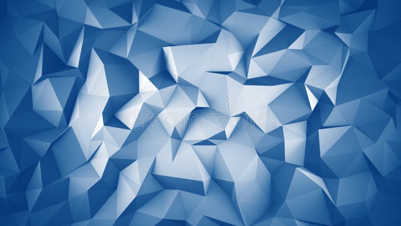 Blue Low Poly Connection Structure 3D Rendering Stock Illustration ...