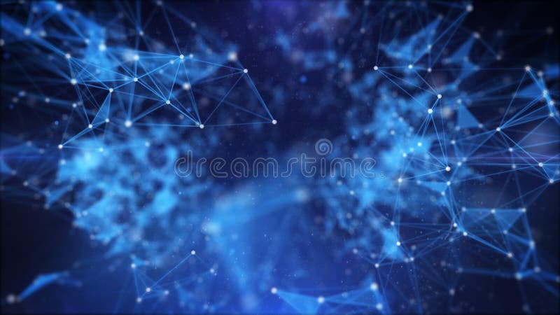 Blue Low Poly, Digital Plexus Mesh Futuristic Technology Structure for ...