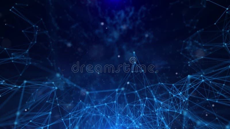 Blue Low Poly, Digital Plexus Mesh Futuristic Technology Structure Zoom in 2 Step for ...