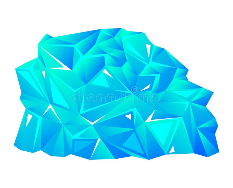 Blue Low Poly Geode Crystal Design. Abstract Geometric Gemstone Pattern ...
