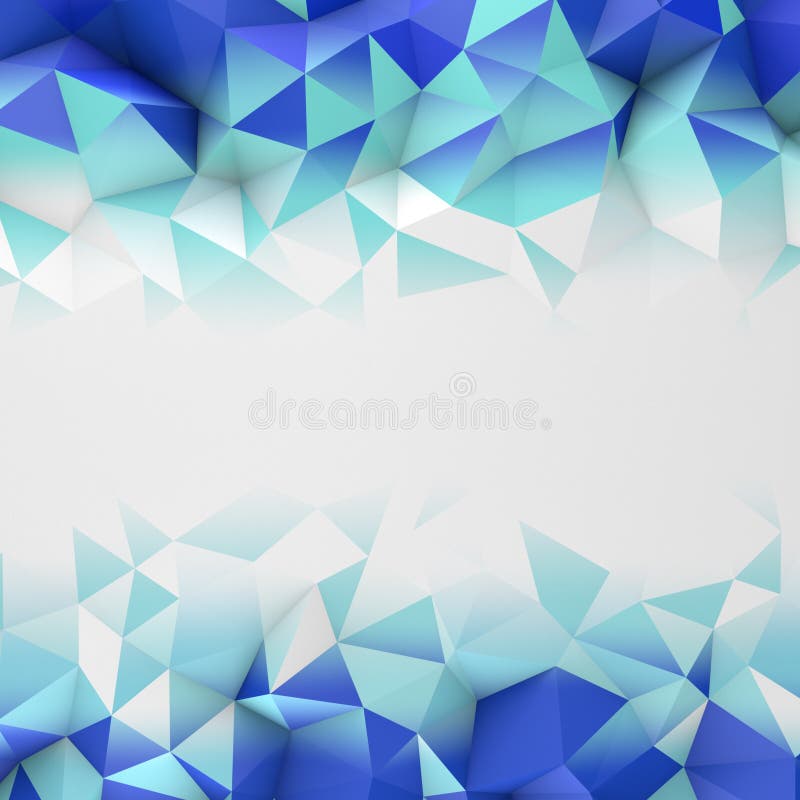 Blue Low Poly Geometric Surface Abstract 3D Rendering Stock ...