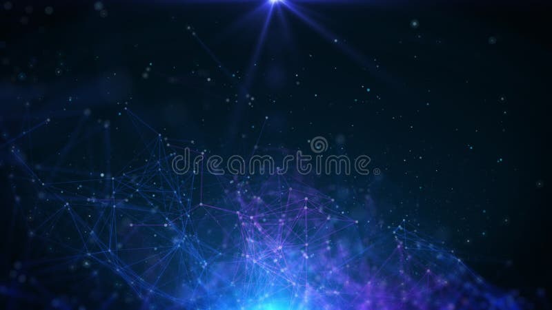 Blue Low Poly Line, Digital Plexus Mesh Futuristic Technology Structure 4K Loop Motion ...