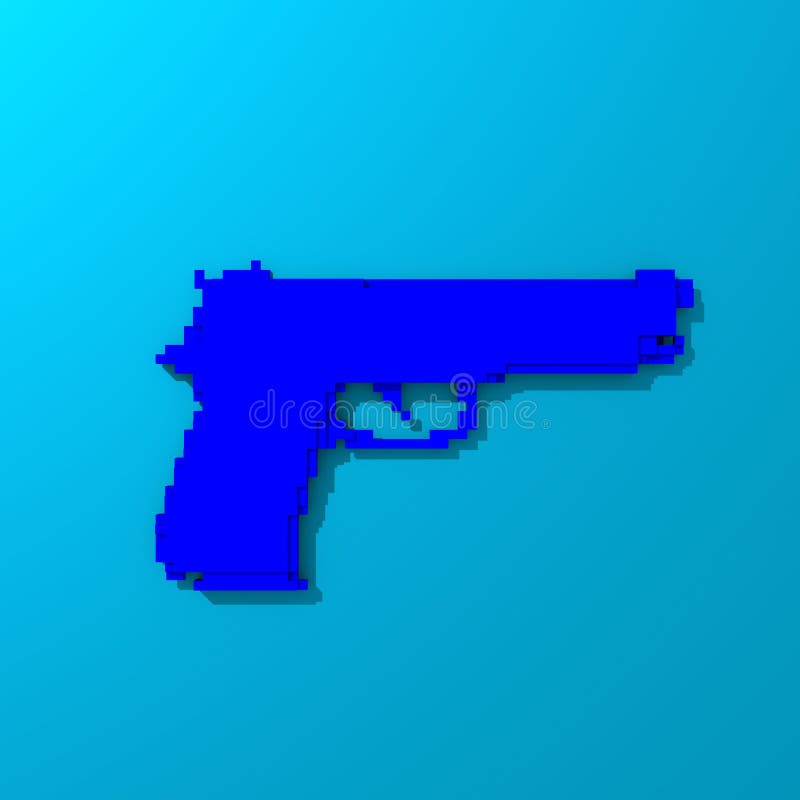 Blue Low-poly Pistol Illustration Stock Illustration - Illustration of ...
