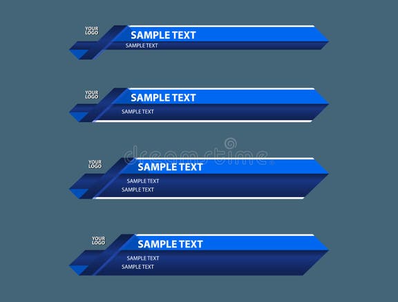 Blue lower third banners stock illustration. Illustration of name ...