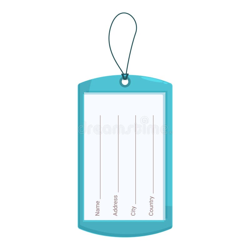 Blue Luggage Tag Hanging on String with Space for Information Stock ...