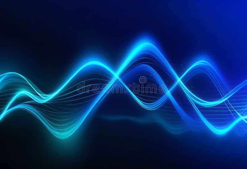 Blue Luminous Line Waveform Moving Forward Internet Technology Sense ...