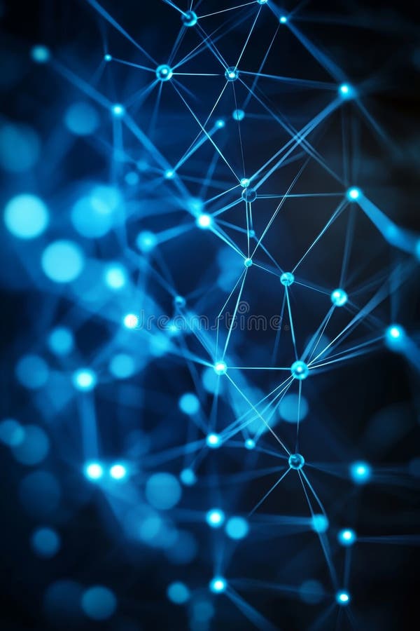 Blue Luminous Molecular Structure, Connected Nodes with Bright Energy ...