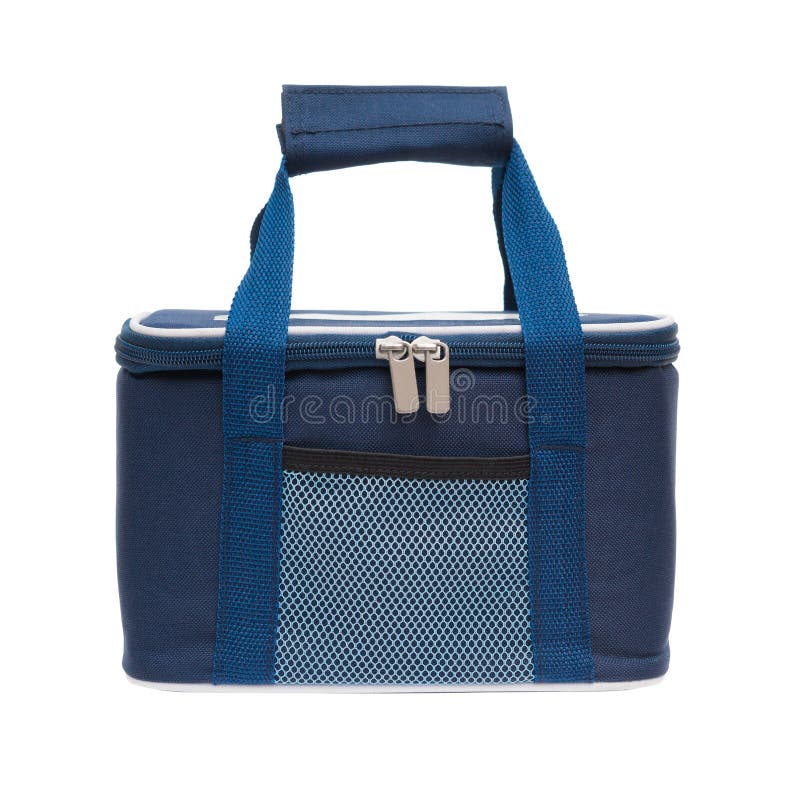 Blue Lunch Pack Carrier Hanging Up with Path Stock Photo - Image of ...